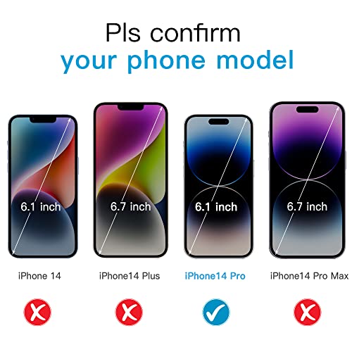 Benazcap Screen Protector for iPhone 14 pro 6.1'', Auto Dust-Elimination,Bubbles Free/Anti Scratch/9H+ Hardness Tempered Glass for iPhone 14 pro 6.1 Inch 2022, 2 Pack