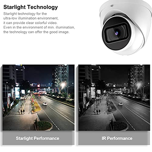 VIKVIZ Starlight 8MP IP Poe Camera with 5X Optical Zoom 2.7-13.5mm,196ft Night Vision,SD Card Slot,WDR,IP67,IVS,4K 8MP Zoom Security Poe Camera