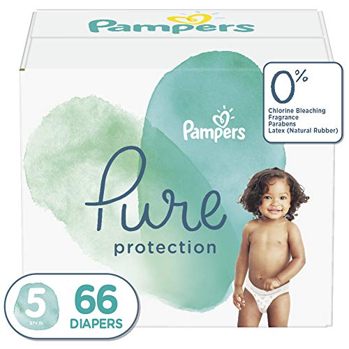 Pampers Pure Disposable Baby Diapers, Hypoallergenic and Fragrance Free Protection, Size 5, 66 Count, Giant