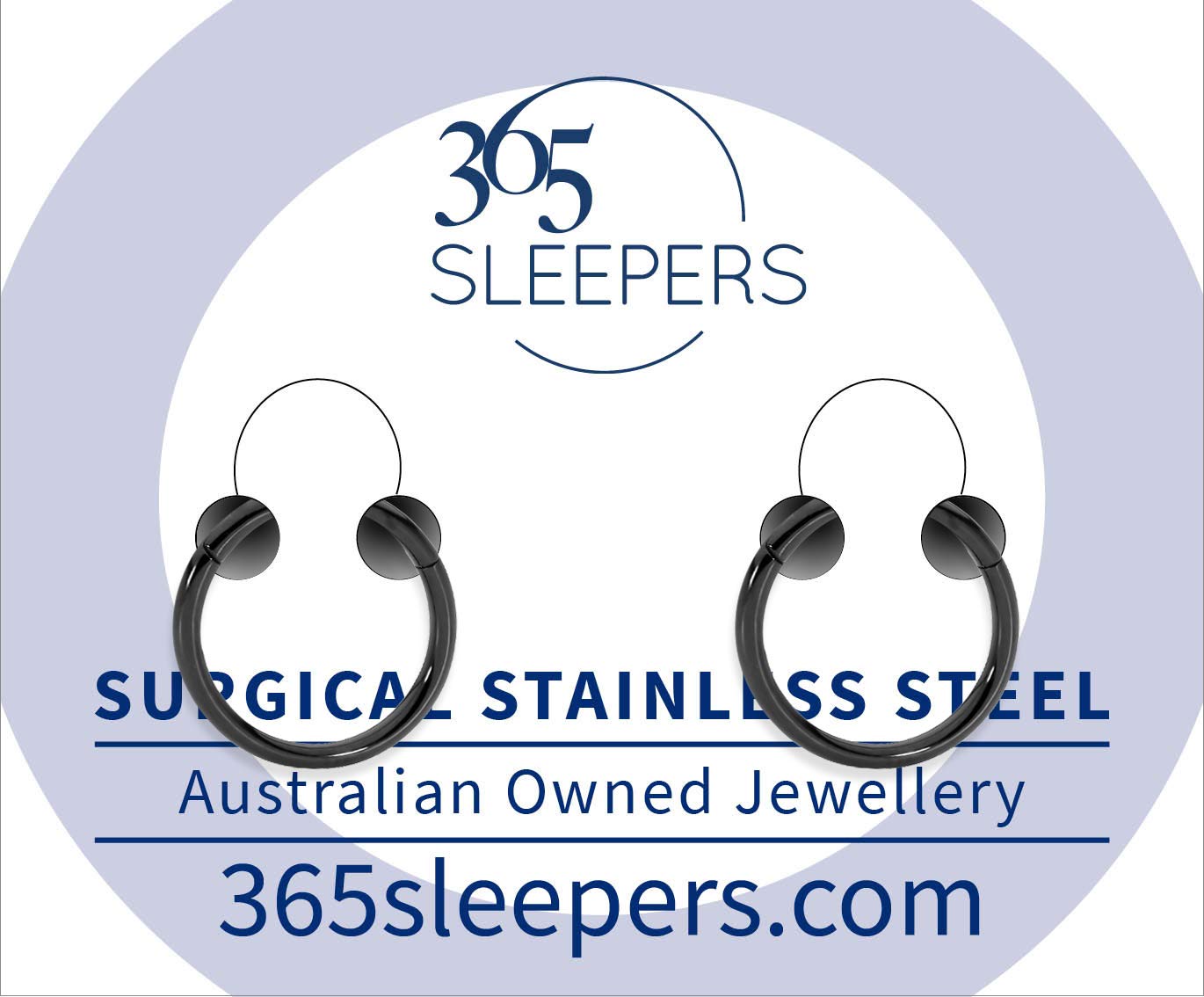 365 SLEEPERS 2PCS 18G Surgical Steel 6mm - 10mm Hinged Hoop Segment Nose Septum Tragus Helix Lip Ring Unisex Sleeper Earrings