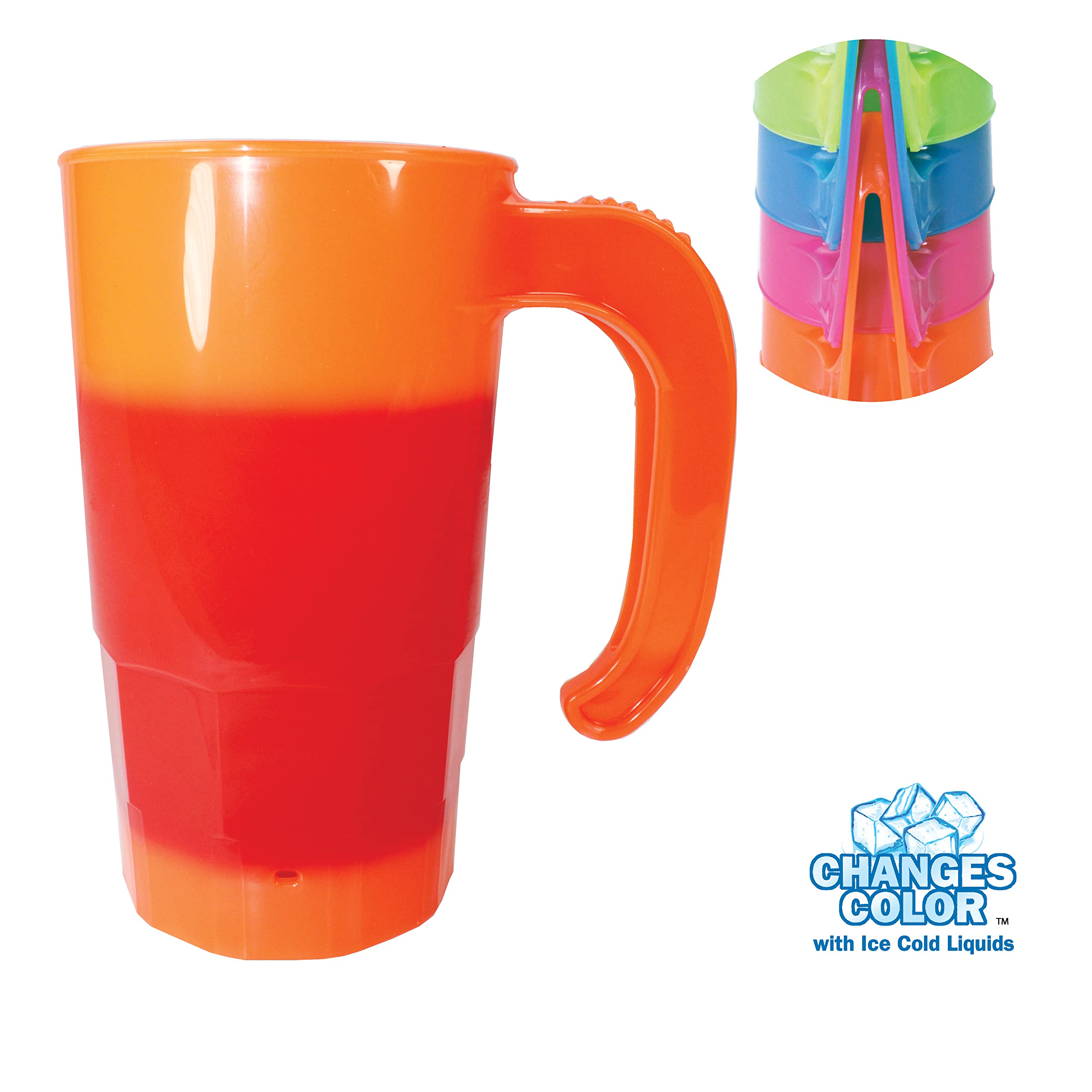 AAkron 20oz. Color Changing Stackable Beer Stein, Top Shelf dishwasher safe, BPA Free β set of 12 (Colors may vary)