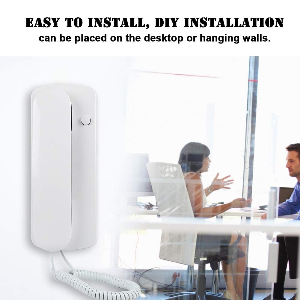 Intercom Phone, WallMounted Intercom System, 2 Way NonVisual Interphone, Wired Home Intercom System, Ideal for Office Department Store