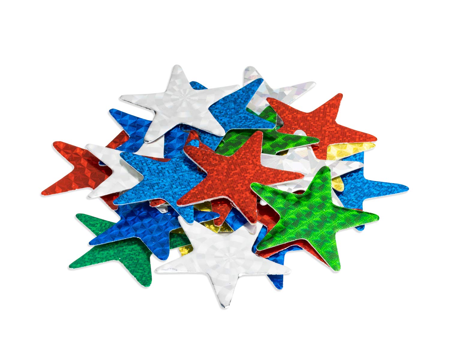 Hygloss Products Holographic Shape Cut-Outs, Sparkly Card Stock Stars in Assorted Designs and Colors, 2-Inch, 30 Per Pack