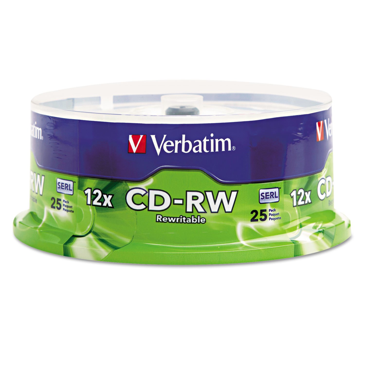 Verbatim CD-RW 700MB 4X-12X High Speed Discs With Branded Surface, Spindle Of 25