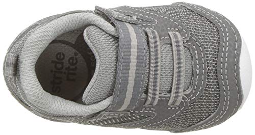 Stride Rite Girl's Adrian Baby Boy's Athletic Mesh Sneaker, Grey, 3 Infant