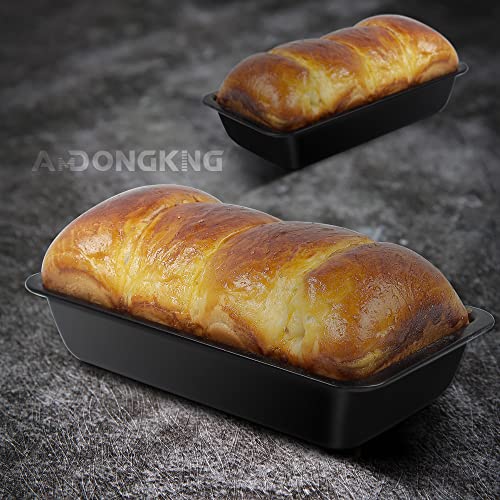 AmDONGKING Baking Loaf Pans, Nonstick Carbon Steel Bread, Cake, Brownies, Pie Pan, Kitchen Bakeware, 2-Pack, 6.1" & 9.5"