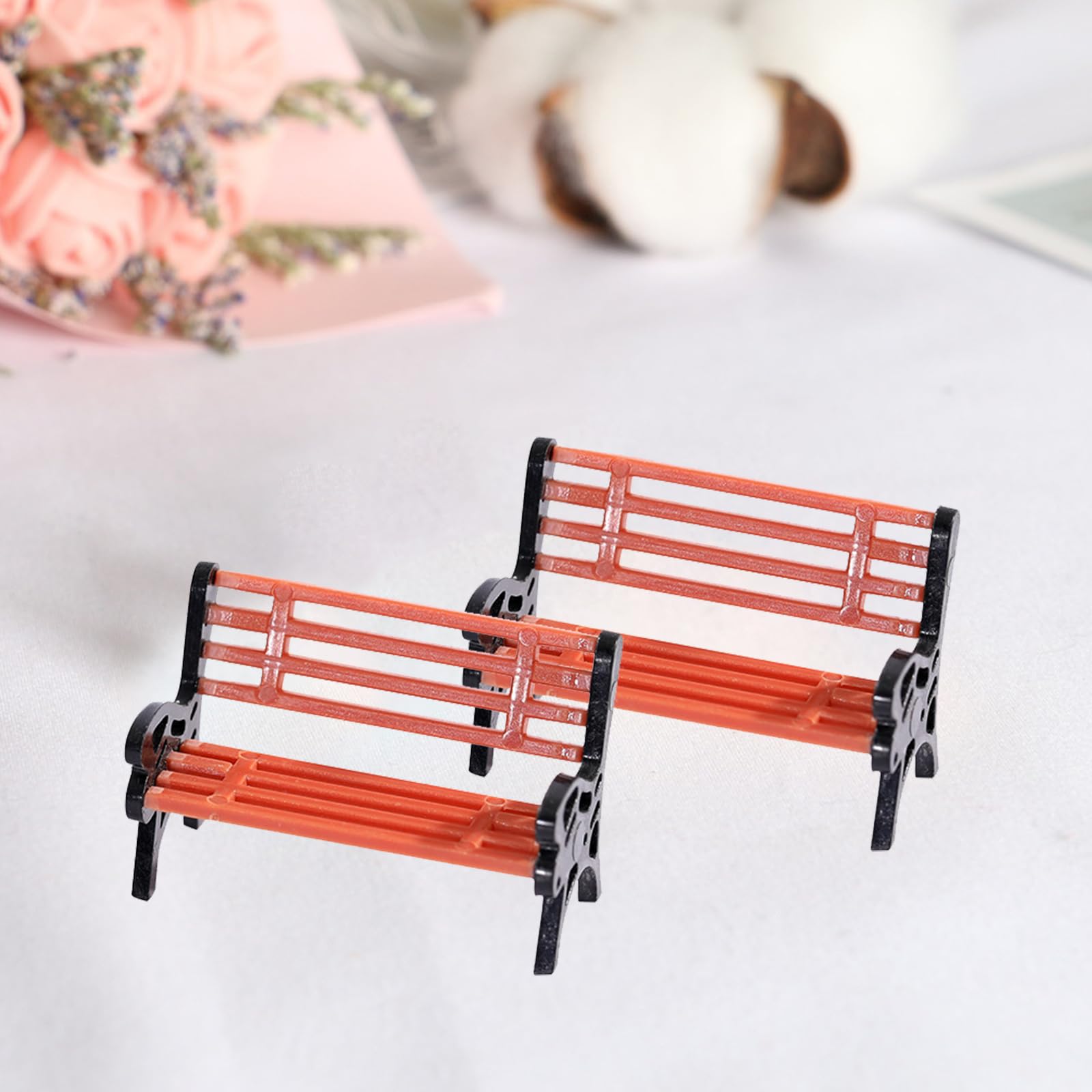3Pcs Christmas Village Bench, Miniature Bench, Mini Christmas Dollhouse Bench, Xmas Plastic Bench Christmas Villages Accessories for DIY Decor