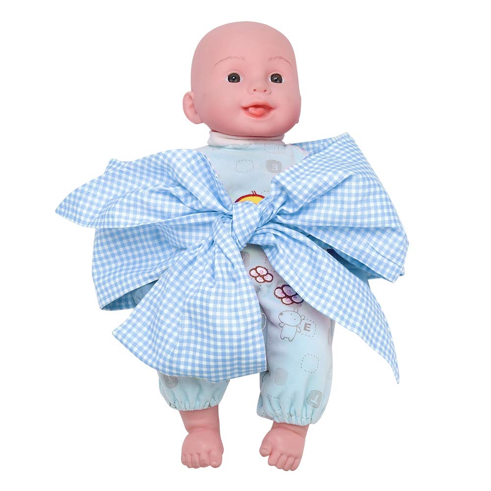 Tnfeeon Baby Swaddle Wrap Sash, Cotton Maternity Bowknot Newborn Infant Blanket for Photo Shot (Light Blue Plaid)
