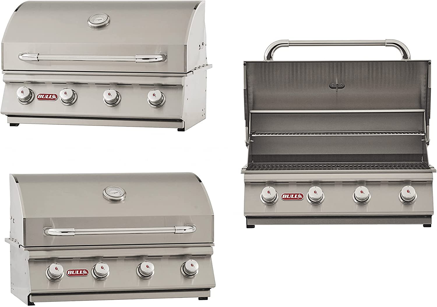 AMS BULL grill 30" Outlaw BBQ Grill with BULL single Side Burner, 30" Double Doors, Single Drawer, Trash/Propane Drawer, Refrigerator and FREE 5in1 BBQ Tools (Liquid Propane) FREE Bio-Ethanol Table-top Fire pit