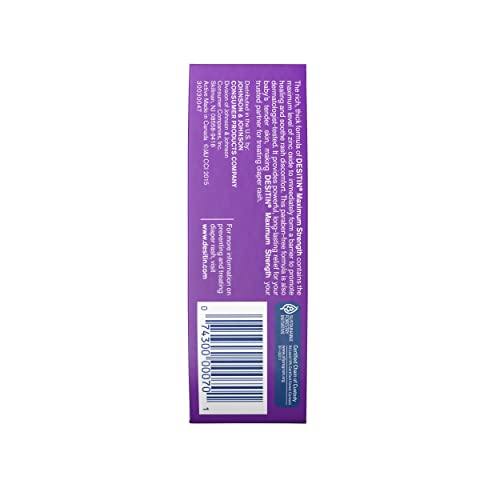 Desitin Maximum Strength Baby Diaper Rash Cream with 40% Zinc Oxide for Treatment, Relief & Prevention, Hypoallergenic, Phthalate- & Paraben-Free Paste, Travel Size, 2 oz (Pack of 6)
