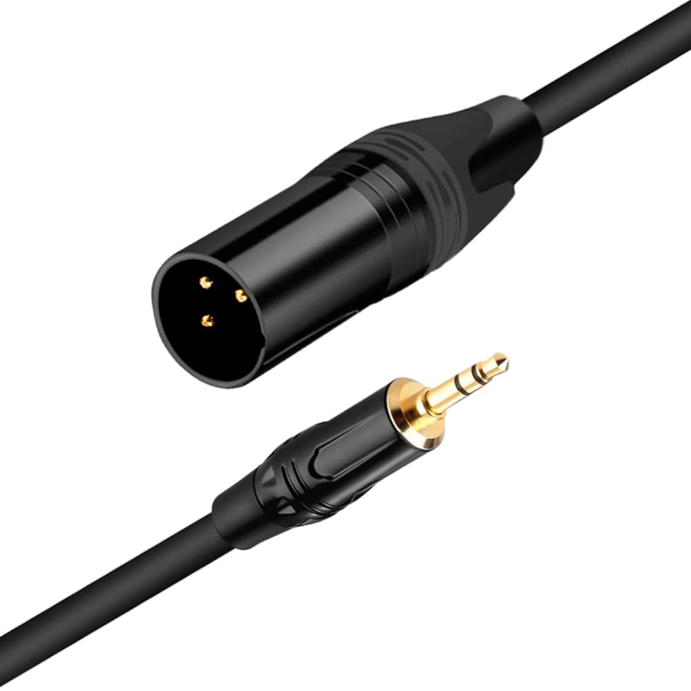 3.5mm to XLR Cable, XLR to 3.5mm Unbalanced 1/8 inch Mini Jack Stereo to XLR Male Cord Adapter - 6.6ft