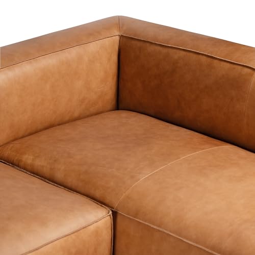 POLY & BARK Piazza Reversible Corner Sectional Sofa in Bourbon Tan