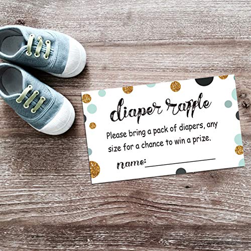 50 Fashion Diaper Raffle Tickets for Baby Shower Invitation Inserts, Baby Shower Game Cards.