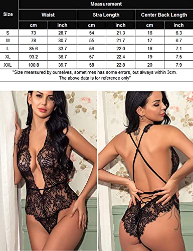 Avidlove Women One Piece Lingerie Lace Bodysuit Deep V Teddy Mini Babydoll Fairy Costumes
