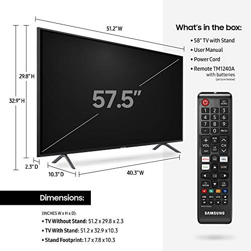 Samsung UN58RU7100FXZA Flat 58-Inch 4K UHD 7 Series Ultra HD Smart TV with HDR and Alexa Compatibility (2019 Model)