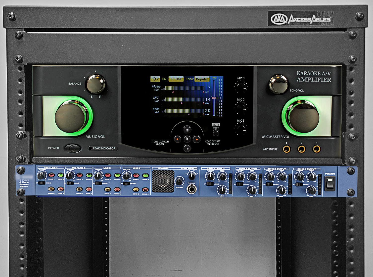 AxcessAbles 1U Vented AV Cantilever Rack Shelf for 19 Inch Equipment Rack & IT Cabinets. 10 Inches Deep No Lips. 44lb Capacity (2 Pack)