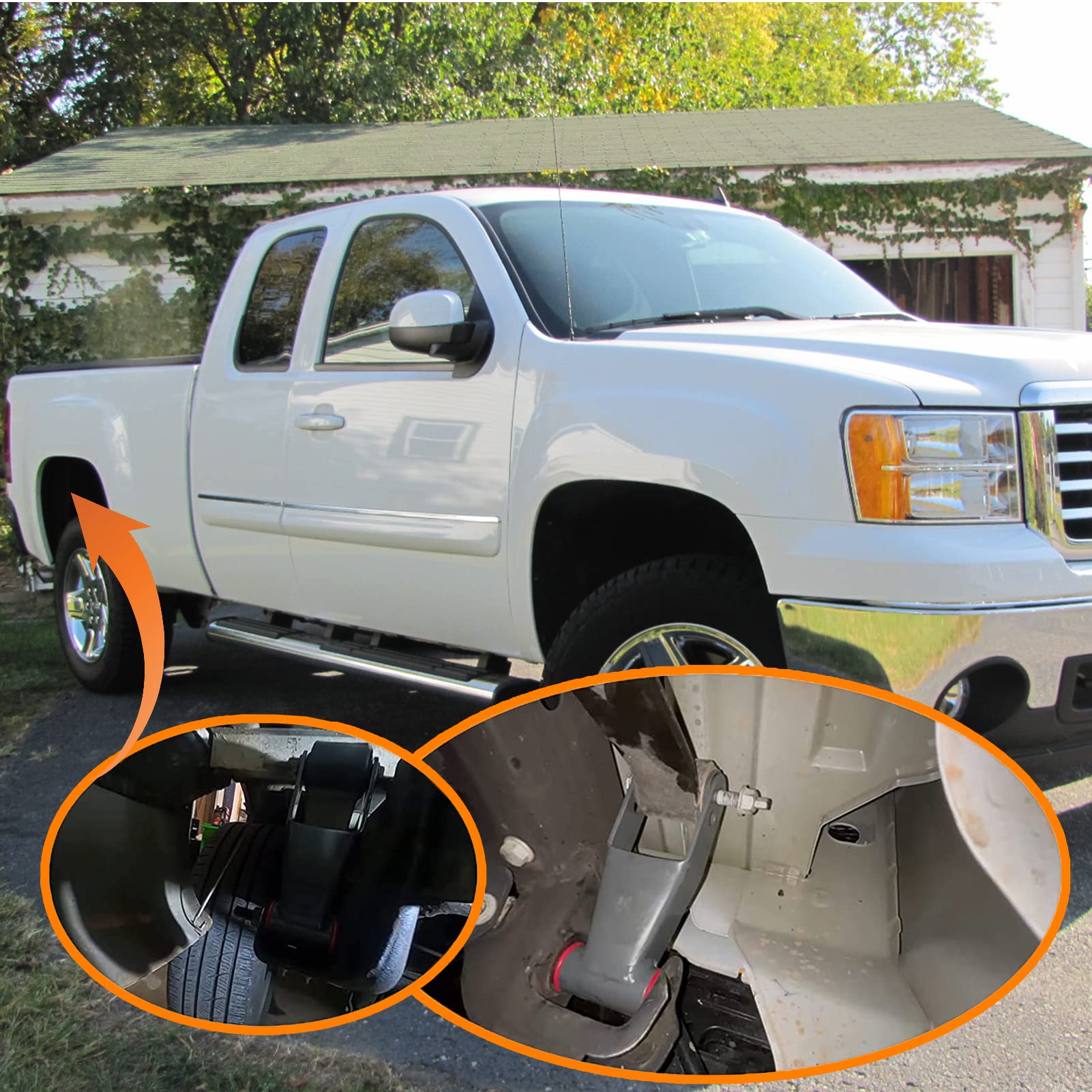 3" Suspension Rear Drop Shackle Kit Fits For 2001-2010 Chevrolet Silverado GMC Sierra 1500HD 2500HD 3500HD Replaces Lowering Shackles 410730