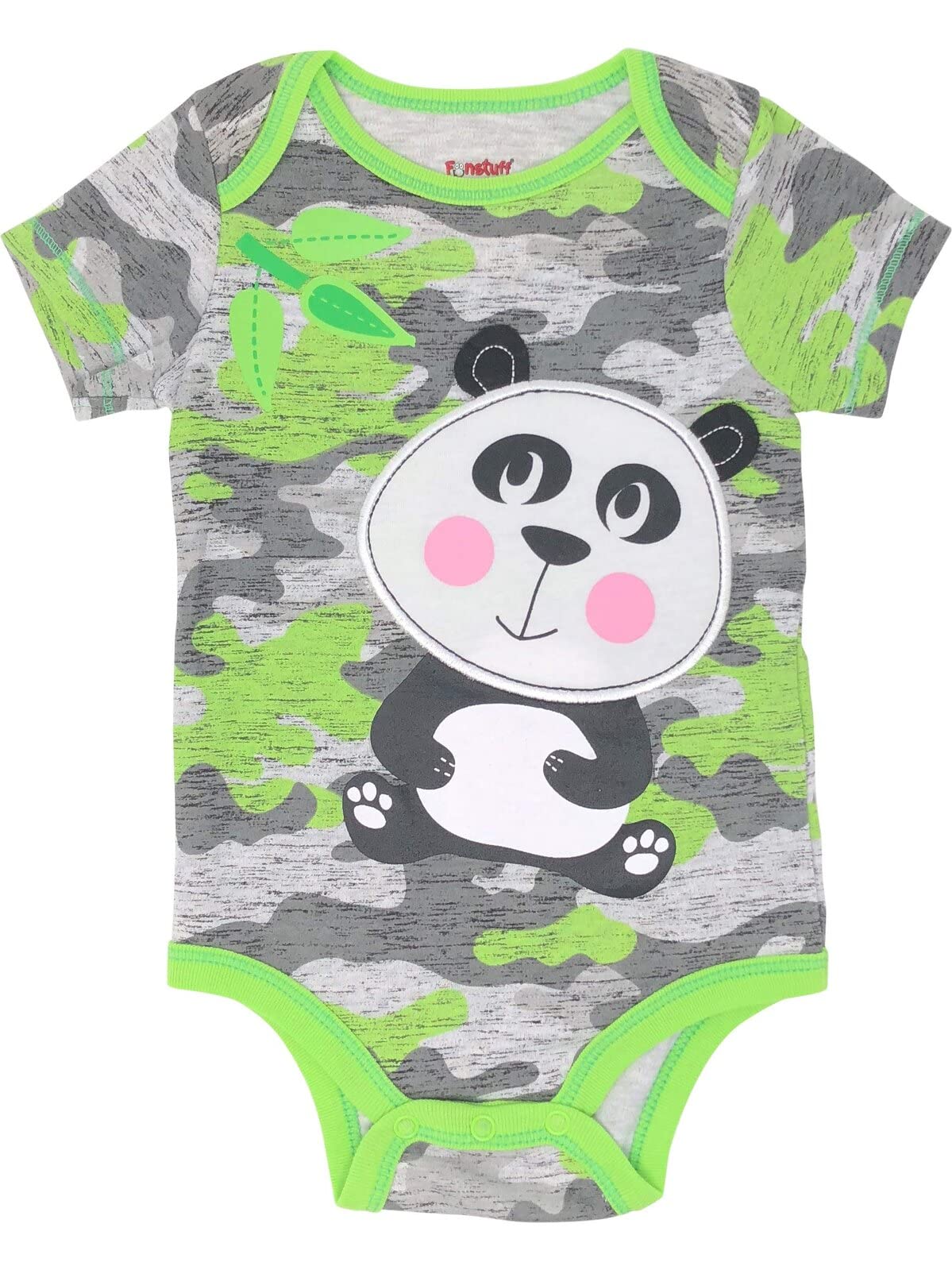 Funstuff Baby Boy Girl 5 Pack Animal Bodysuits Lion Panda Dinosaur Tiger Shark (0-3 Months)