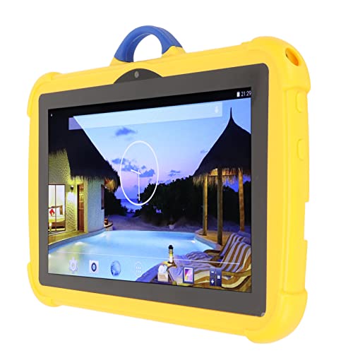 7 Inch Kids Tablet, for Android 6.0 HD Eye Protection Screen Tablet 1GB RAM 8GB ROM, 2MP 2MP Dual Cameras, Bluetooth Learning Toddler Tablet with Stand Protective Case(Yellow)