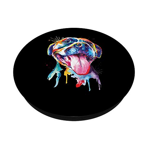 Pitbull - Artistic Splash Art Animal Colorful Dog Breed Gift PopSockets PopGrip: Swappable Grip for Phones & Tablets