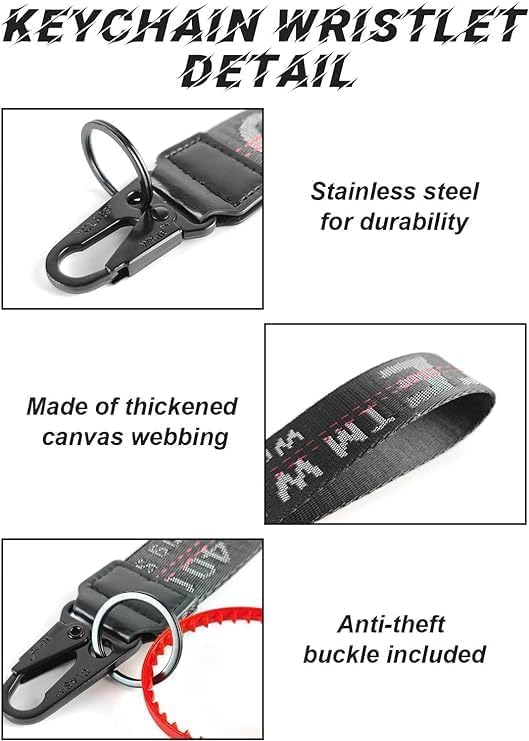 AllStyle By Patel Compatible Wristlet Strap for Key, Classic Hand Wrist Keychain Lanyard Key Chain Holder for Men and Women (1, Rubber - Black)