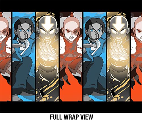 Avatar The Last Airbender OFFICIAL Triple Bender 24 oz Insulated Canteen Water Bottle, Leak Resistant, Vacuum Insulated Stainless Steel with Loop Cap