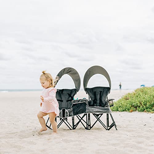 Baby Delight Go with Me Duo Deluxe Portable Chair | for Kids | Double Seat | Indoor and Outdoor | Grey