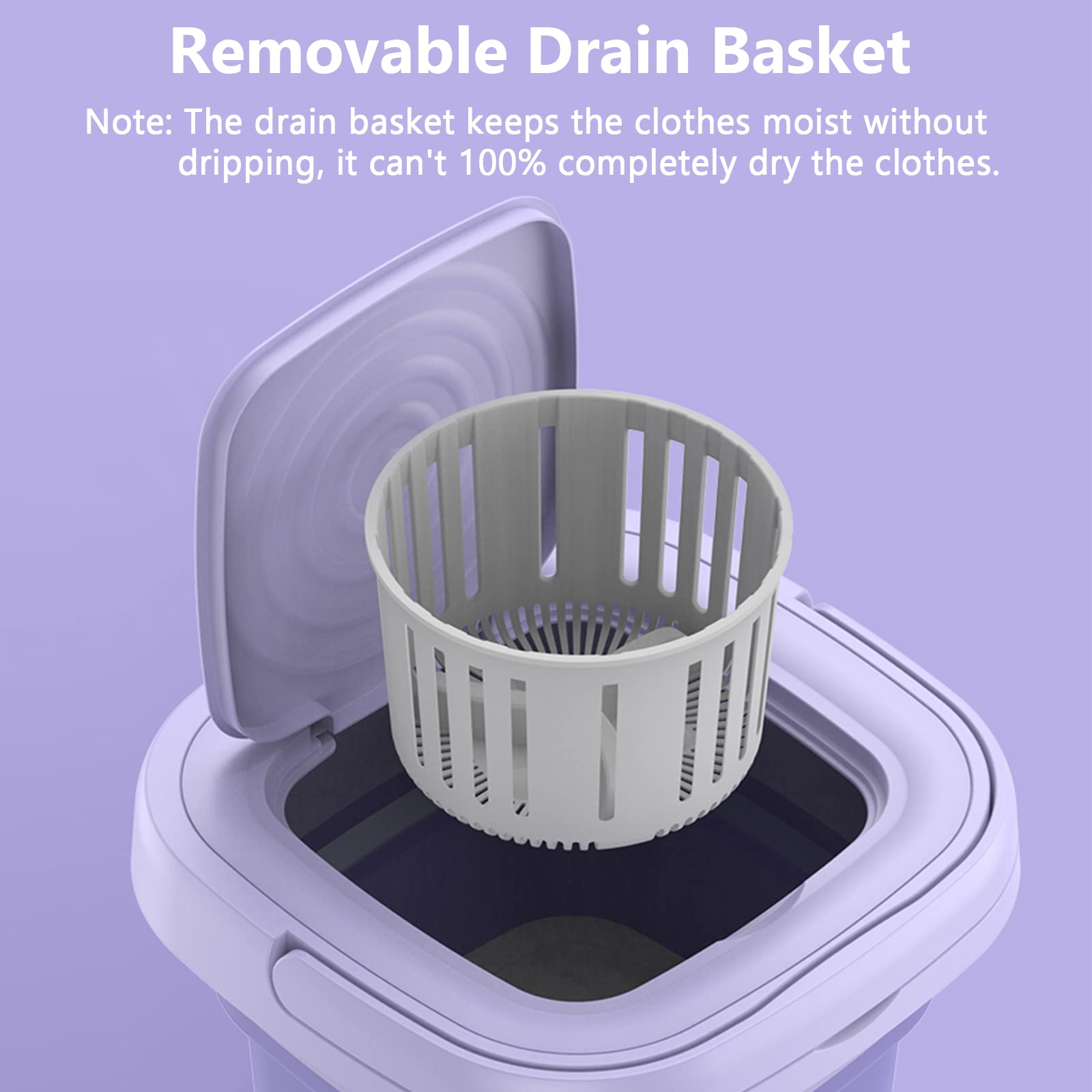 6.5L Portable Washing Machine and Dryer Combo for Travel with Disinfection - Folds for Apartments, Dorms, Camping, RV