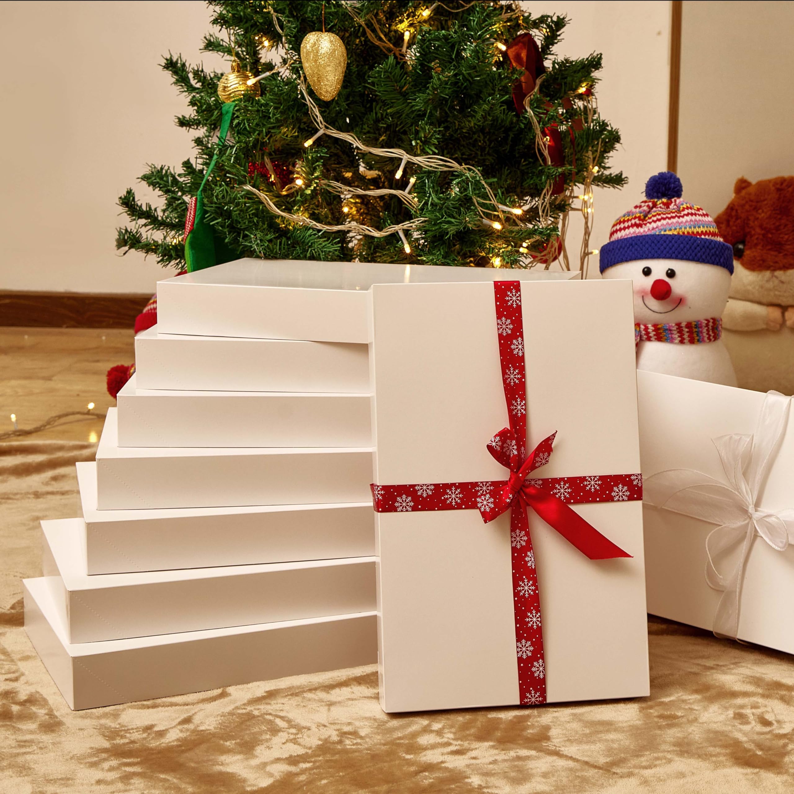 SUNCOLOR 12 Pack 15" White Large Gift Boxes With Lids For Clothes Presents