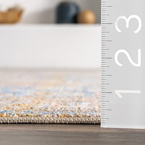 nuLOOM Harriet Vintage Medallion Fringe Area Rug, 3' x 5', Rust