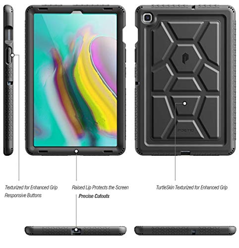 Poetic TurtleSkin Heavy Duty Case Designed for Galaxy Tab S5E 10.5 Inch (SM-T720/T725) 2019 Release, Rugged Shockproof Drop Protection Kids Friendly Protective Silicone Cover Case, Black