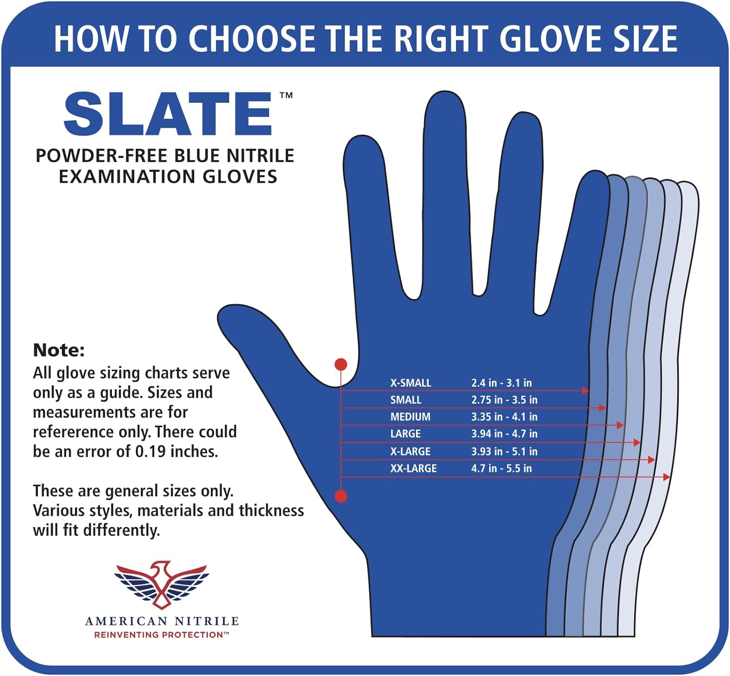 American Nitrile β Slate Powder Free Nitrile Gloves β Latex Free Disposable Gloves β Made in the USA
