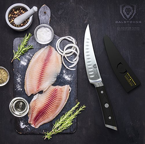 Dalstrong Gladiator Elite Series Forged High Carbon German Steel Fillet Kitchen Knife with G10 Handle, 6 Inches, Sheath Included