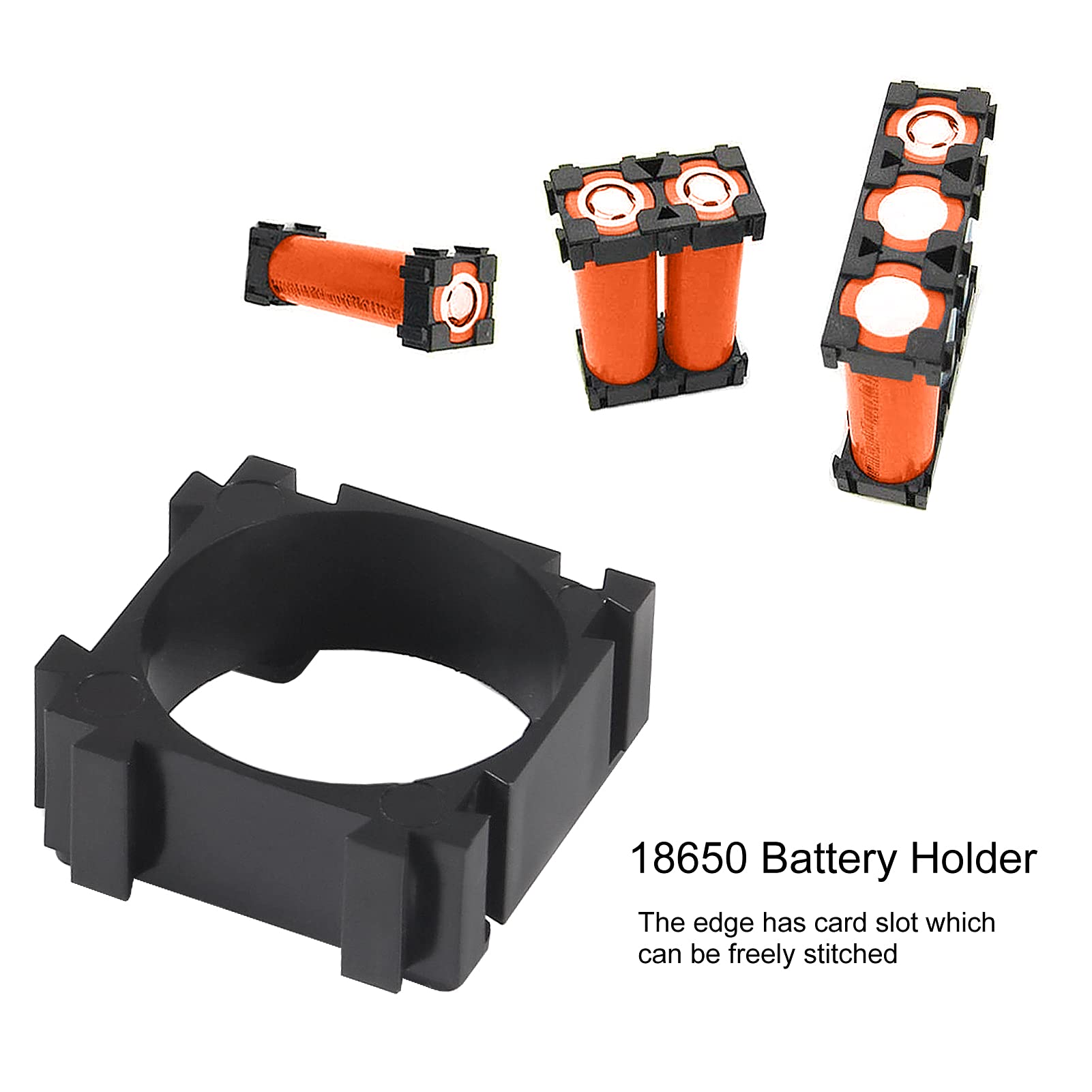 ALMOCN 200pcs 18650 Lithium Battery Holder, Plastic Battery Pack Bracket Cylindrical Cell Battery Stand Cell Spacer for DIY Fixed Battery
