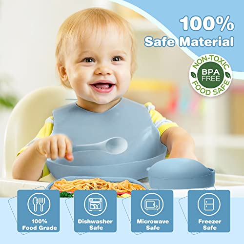 Baby Feeding Set Silicone Toddlers Weaning Feeding Sippy Cup with Straw and Laid Baby Feeding Supplies Set