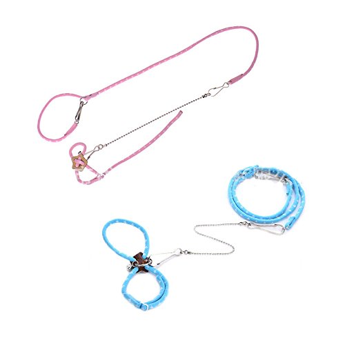 Harikaji Hamster Harness,Adjustable Harness Vest Leash Hamster Chest Straps with a Small Bell Rat Mouse Squirrel Sugar Glider Small Animal (Blue)