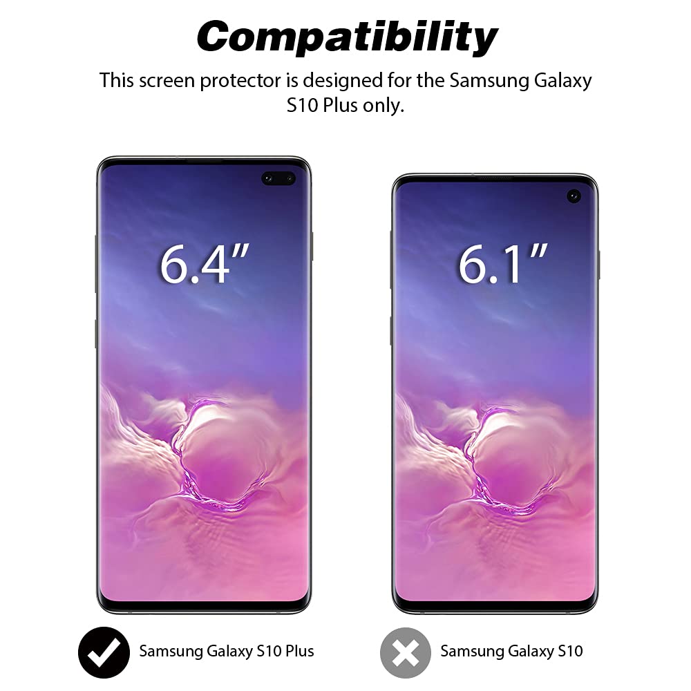 TOCOL 2+2 Pack Fit for Samsung Galaxy S10 Plus - 2 Pack TPU Screen Protector and 2 Pack Camera Lens Protector, Alignment Frame, Easy Installation, Bubble Free, Support Ultrasonic Fingerprint