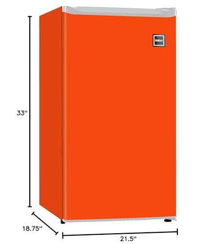 ARCTIC CHEF Mini Refrigerator-Freezer Compartment-Adjustable Thermostat Control-Reversible Doors-Ideal for Dorm, Office, RV, Garage, Apartment-ORANGE, 3.2 CU.FT