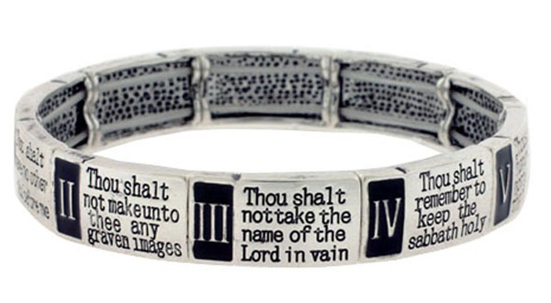 4030037 10 Commandments Stretch Bracelet Christian Scripture Religious Thou