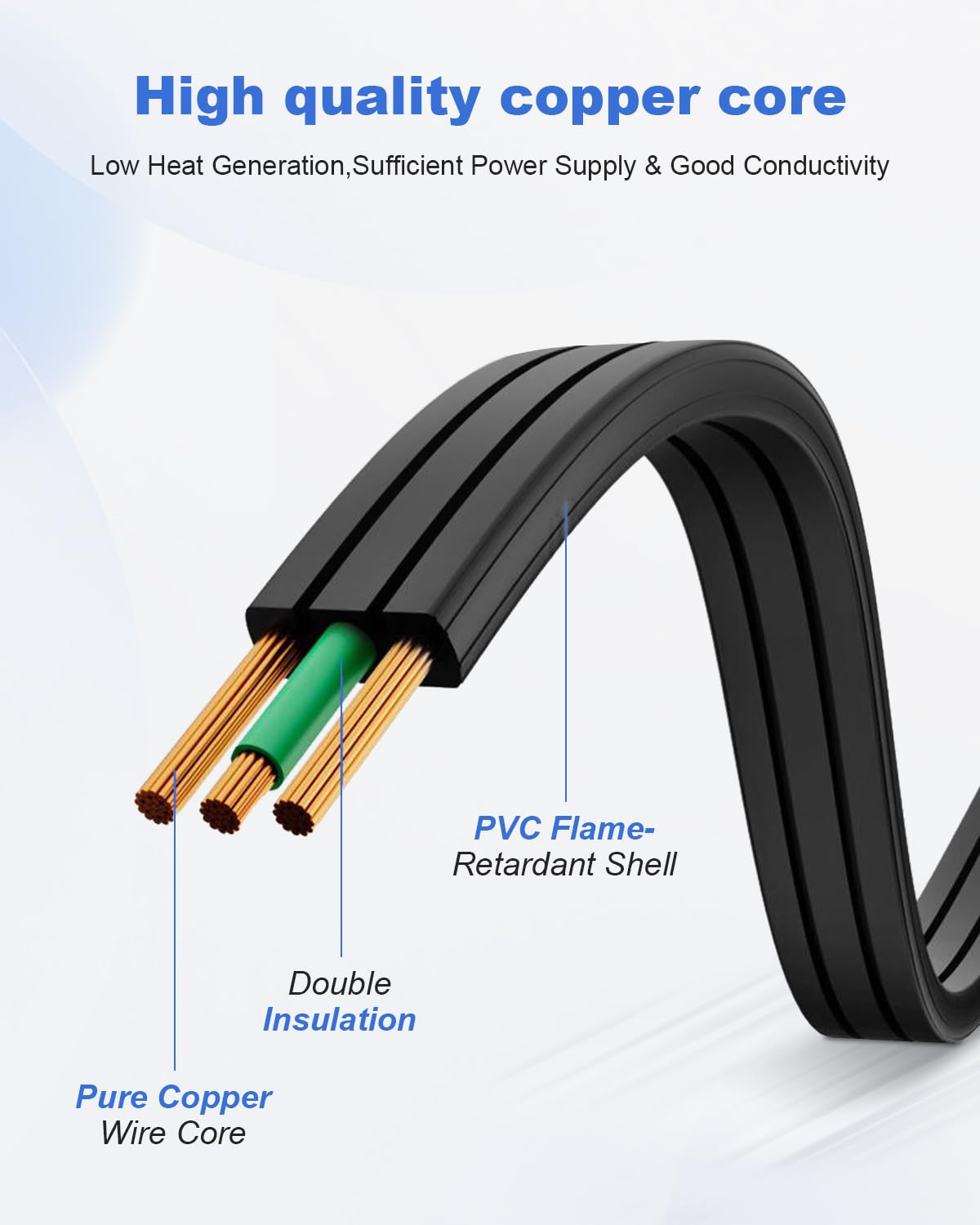 3903-000519 Refrigerator Power Cord Compatible with Samsung RH29H8000SR/AA-00 RF261BEAEWW/AA-01 etc Replacement Fridge Power Cord 3903-000786 3903-001013 3903-000796 Pure Copper Wire Thickened