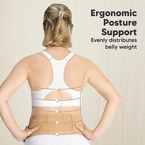 KeaBabies Maternity Belly Band - Soft & Breathable Pregnancy Belly Support Belt - Pelvic /Tummy Band Sling for Pants - Pregnancy Back Brace (Classic Ivory, M/L)