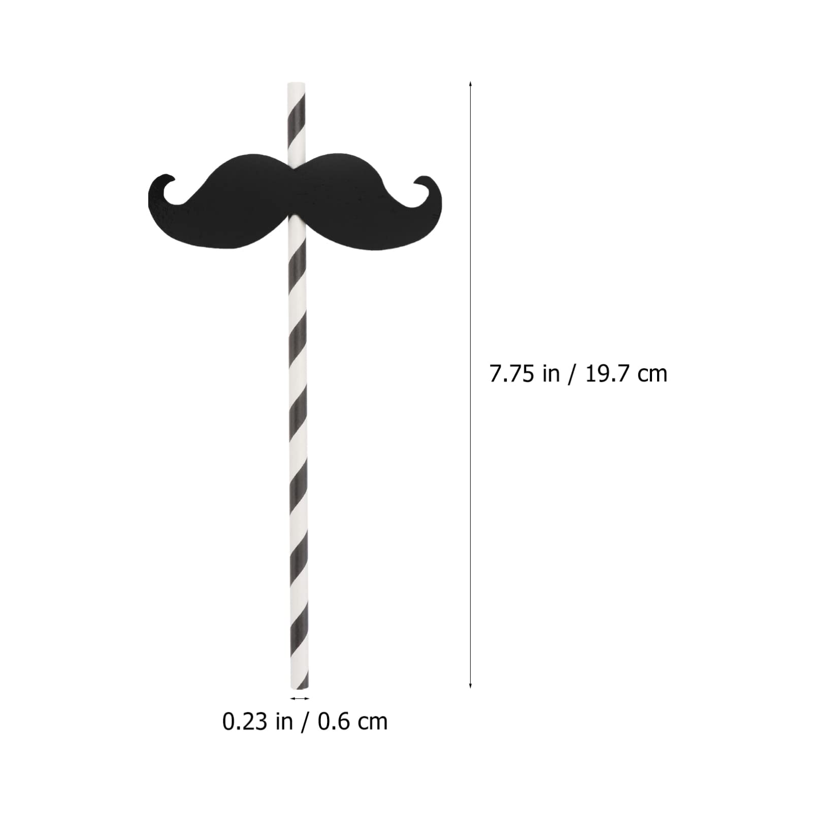 ABOOFAN Wedding Decor 40 Pcs Mustache Party Moustache Paper Straw Little Man Straw Decor Christmas Paper Straws Straws Striped Paper Coffee Decor