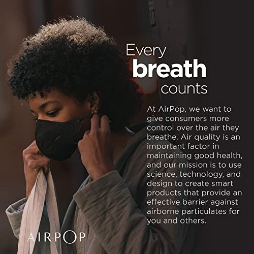 AIRPOP Light SE KN95 Face Masks 4 Pack, Reusable Washable 4-Layer Face Coverings, Contoured Fit, Lightweight Design, Adults/Kids Face Masks for Repeated Wear - Black
