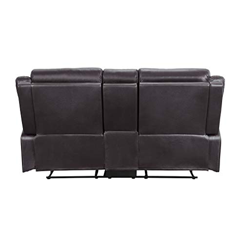 Homelegance Yerba 70" Microfiber Double Reclining Loveseat W, Dark Brown