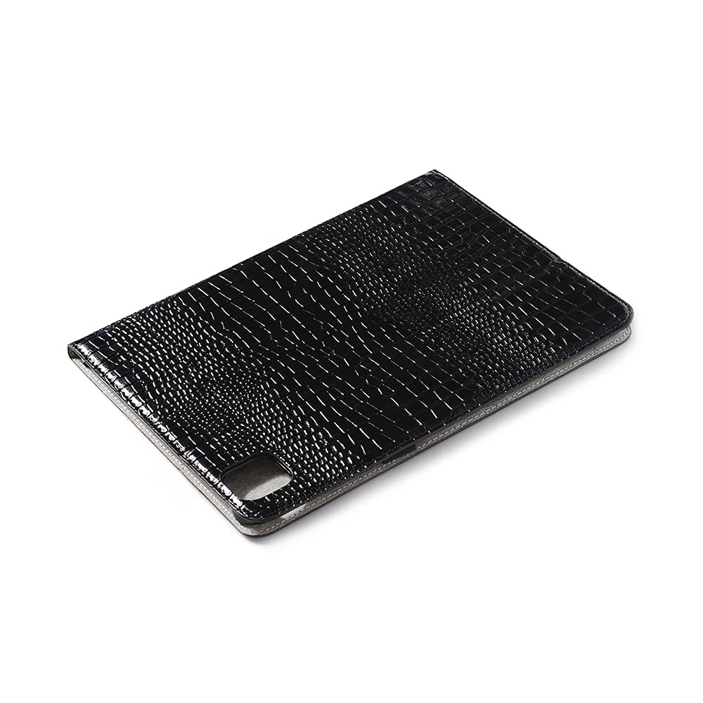 iPad Air-6 (13'') Case, iPad Pro-3 4 5 6 (12.9'') Case for Women, DMaos Crocodile Synthetic Leather Stand Folio Smart Cover with Pen Holder, Auto Sleep/Wake - Black