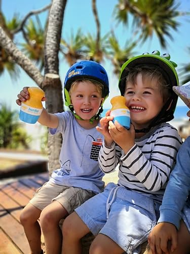 Solar Buddies Sunscreen Applicator - Pink & Green Duo - BPA-Free Refillable Roll on Sponge Sunscreen, Suncream & Lotion Applicator For Kids,Adults & Families - Holds 3.4fl oz, Perfect Size for Travel