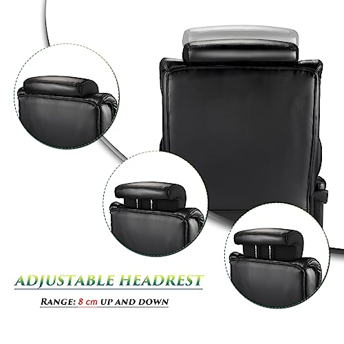 400lbs Big and Tall Office Chair Wide Spring Seat Executive Office Chair for Heavy People Adjustable Headrest Home Office Desk Chair with Heavy Duty Casters 360 Swivel High Back Computer Chair (BLACK)