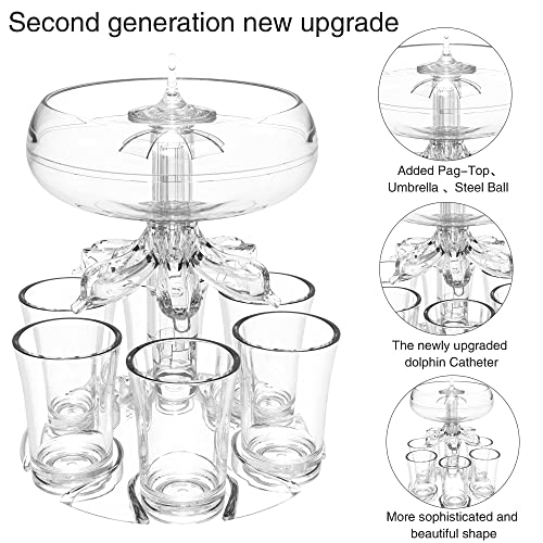 ALEVMOOM 6 Shot Glass Dispenser and Holder Dispenser For Filling Liquids Multiple 6 Shot Dispenser,Bar Shot Dispenser,Cocktail Dispenser,Carrier Liquor Dispenser Drink Tool,Dispenser With Slogan