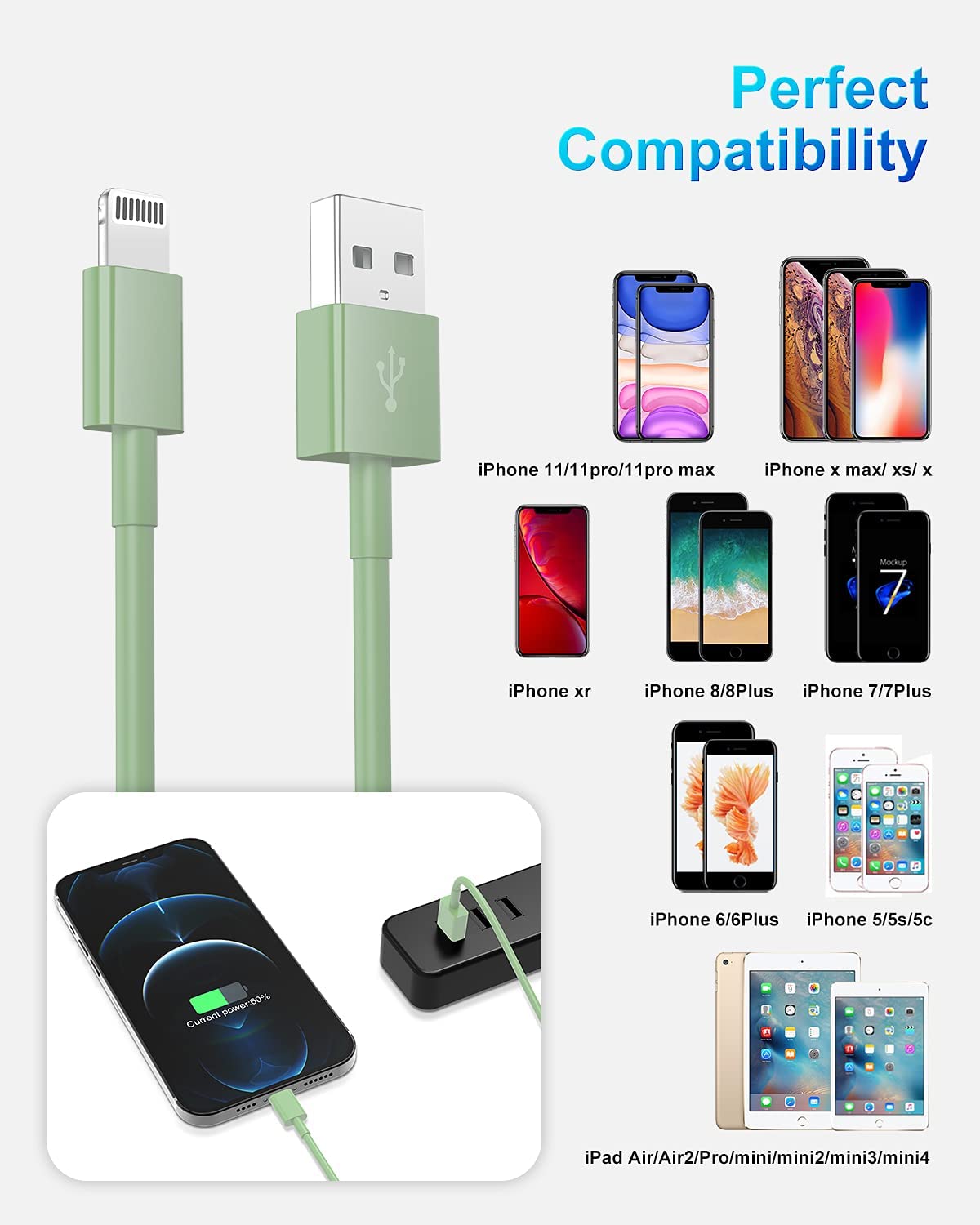 4 Pack [Apple MFi Certified] Apple Charging Cables 3ft, iPhone Chargers Lightning Cable 3 Foot, Fast iPhone Charging Cord for iPhone 14/14Pro/13/13Pro/12/11/11Pro/11Max/ X/XS/XR/XS Max/8, ipad(Green)