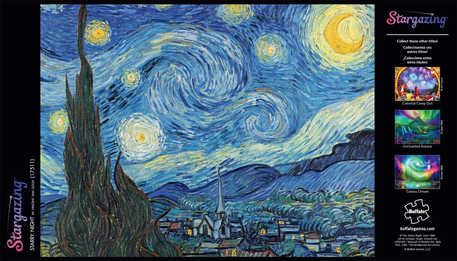 Buffalo Games - Starry Night - 750 Piece Jigsaw Puzzle for Adults Challenging Puzzle Perfect for Game Nights - 750 Piece Finished Size is 24.00 x 18.00